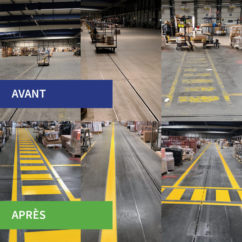 MARQUAGE AU SOL SUR SOL BÉTON OU ENROBÉ – Mateca Environnement
